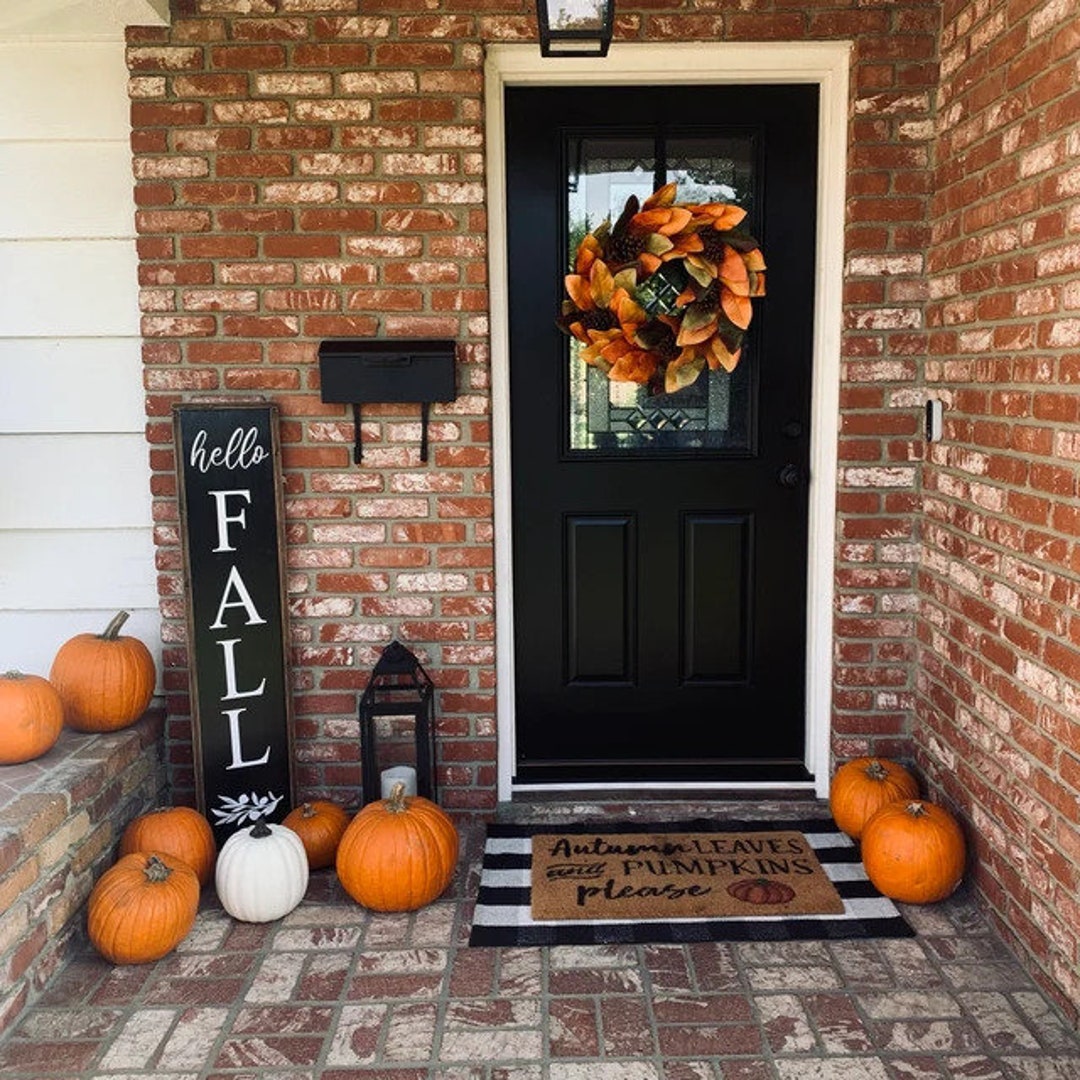 Handcrafted Hello Fall Porch Sign: Farmhouse Autumn Decor - Etsy