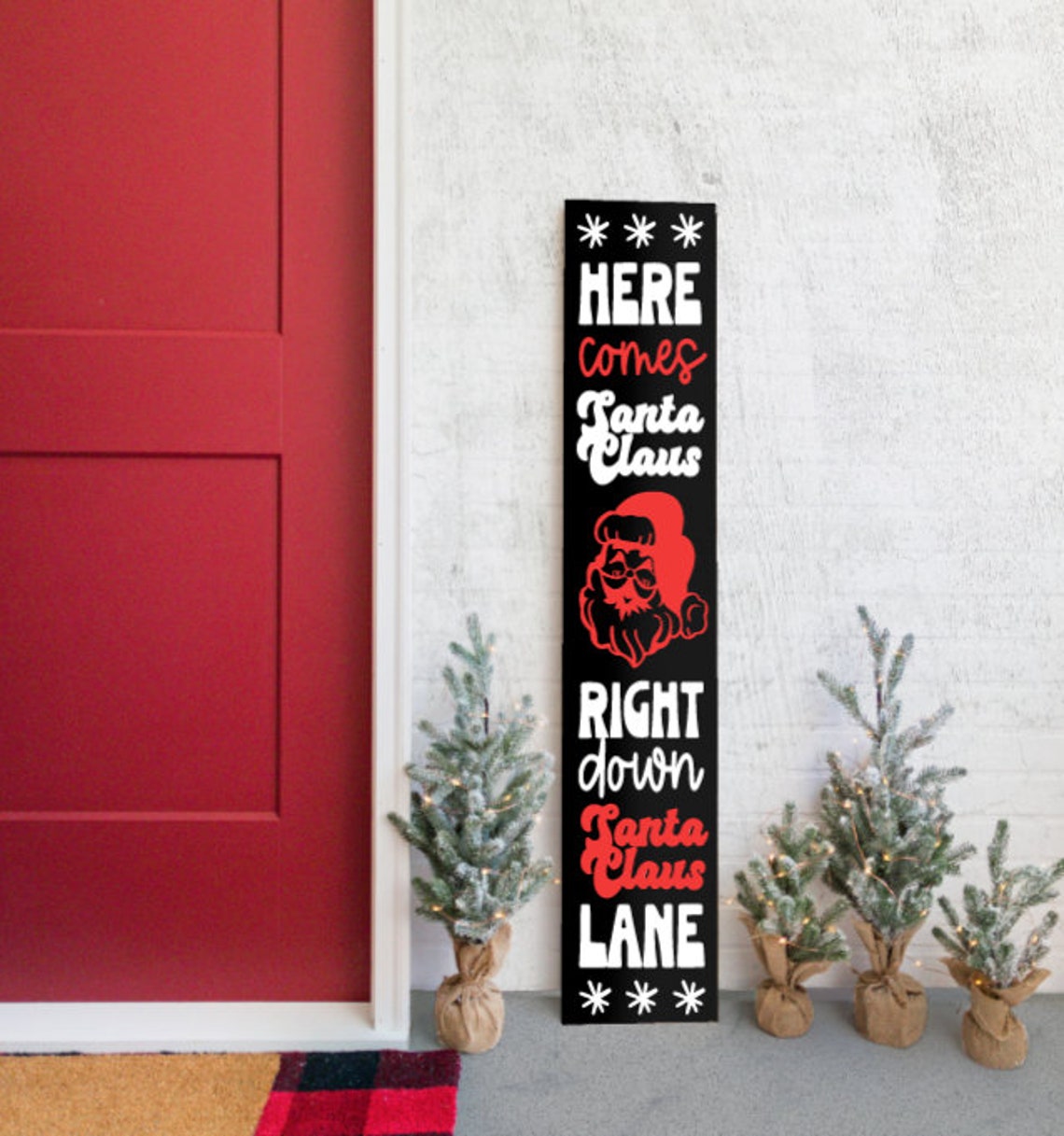 Retro Santa Claus Wood Porch Sign: Handmade Farmhouse Christmas Decor ...
