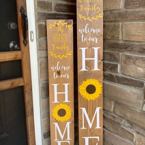 Sunflower Front Porch Sign | Fall Autumn Decor | Custom Personalized ...
