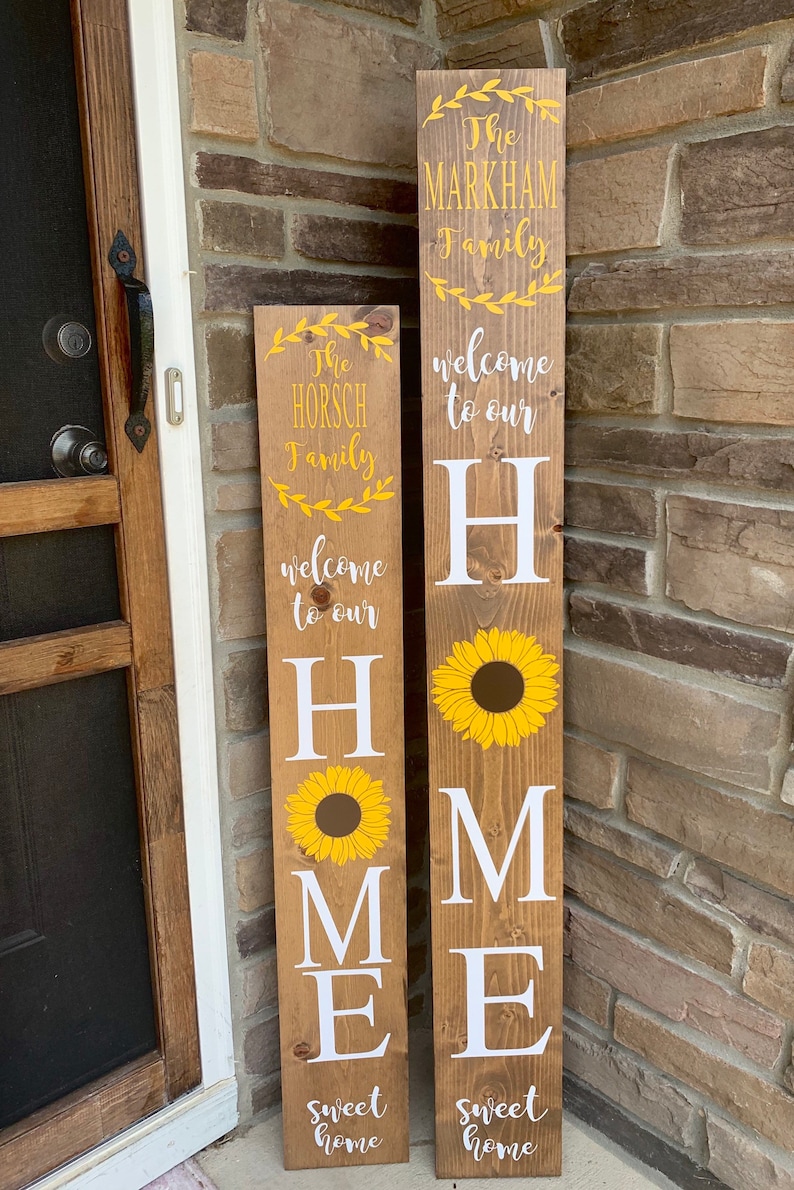 Sunflower Front Porch Sign Fall Autumn Decor Custom | Etsy