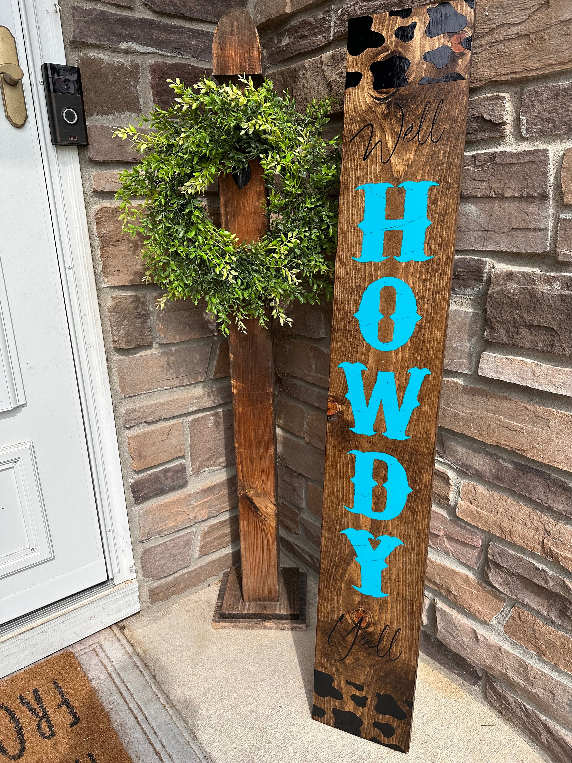 Well Howdy Y'all Wood Front Porch Sign, Rustic Farmhouse Front Porch ...