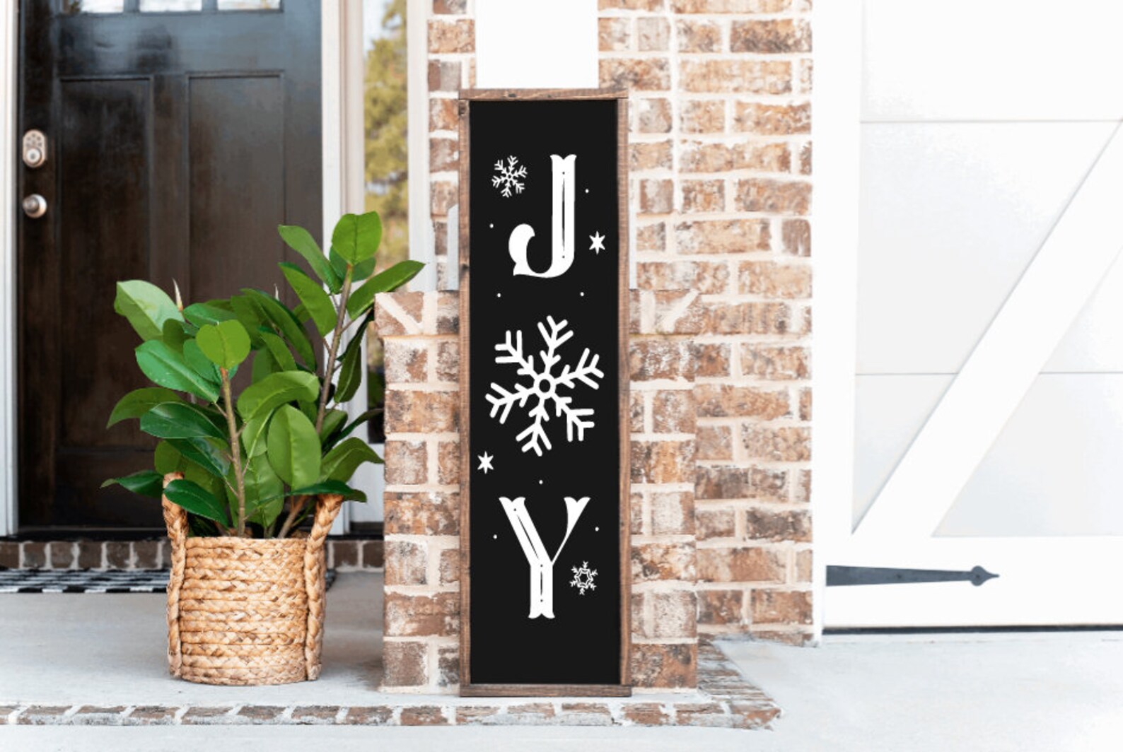 Joy Holiday Winter Christmas Front Porch Sign Snowflake Porch - Etsy