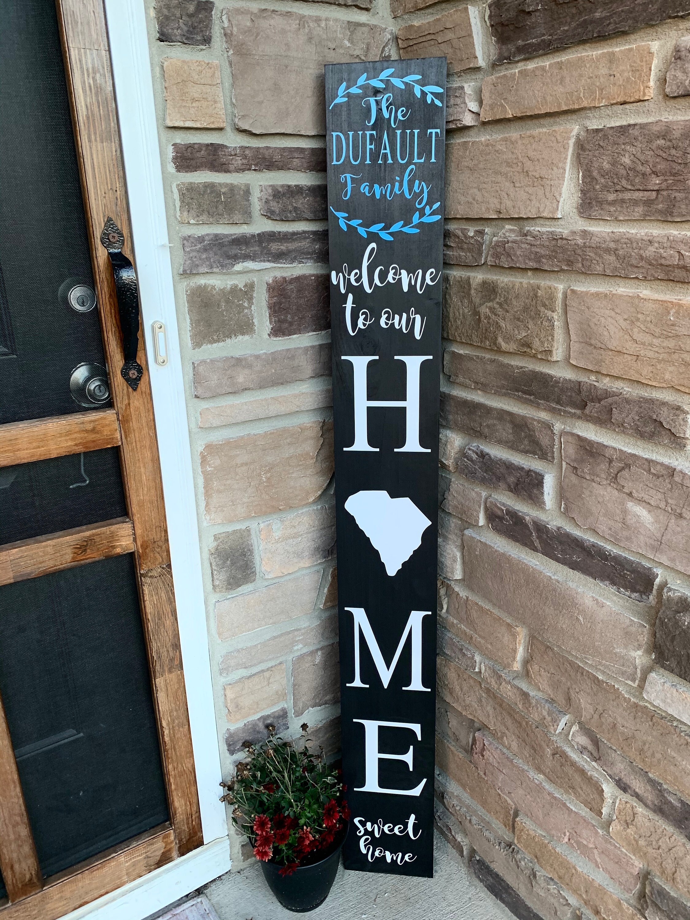 Home State Front Porch Sign Personalized Porch Sign Wood | Etsy
