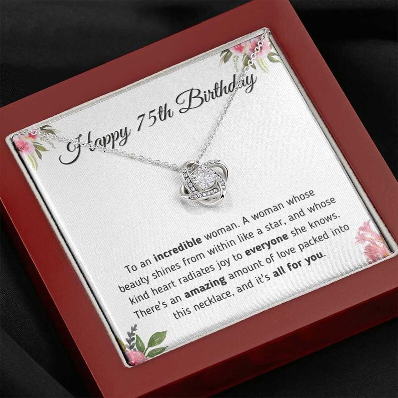 Happy 75th Birthday Jewelry T For A Woman Turning 75 Necklace With