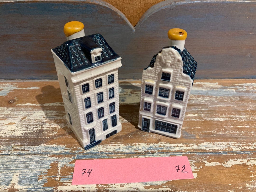 Pair of Dutch Klm Bols Deft Blue Miniature Buildings - Etsy