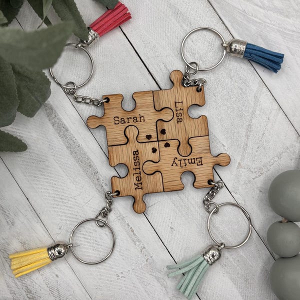 Puzzle Keychain - Etsy