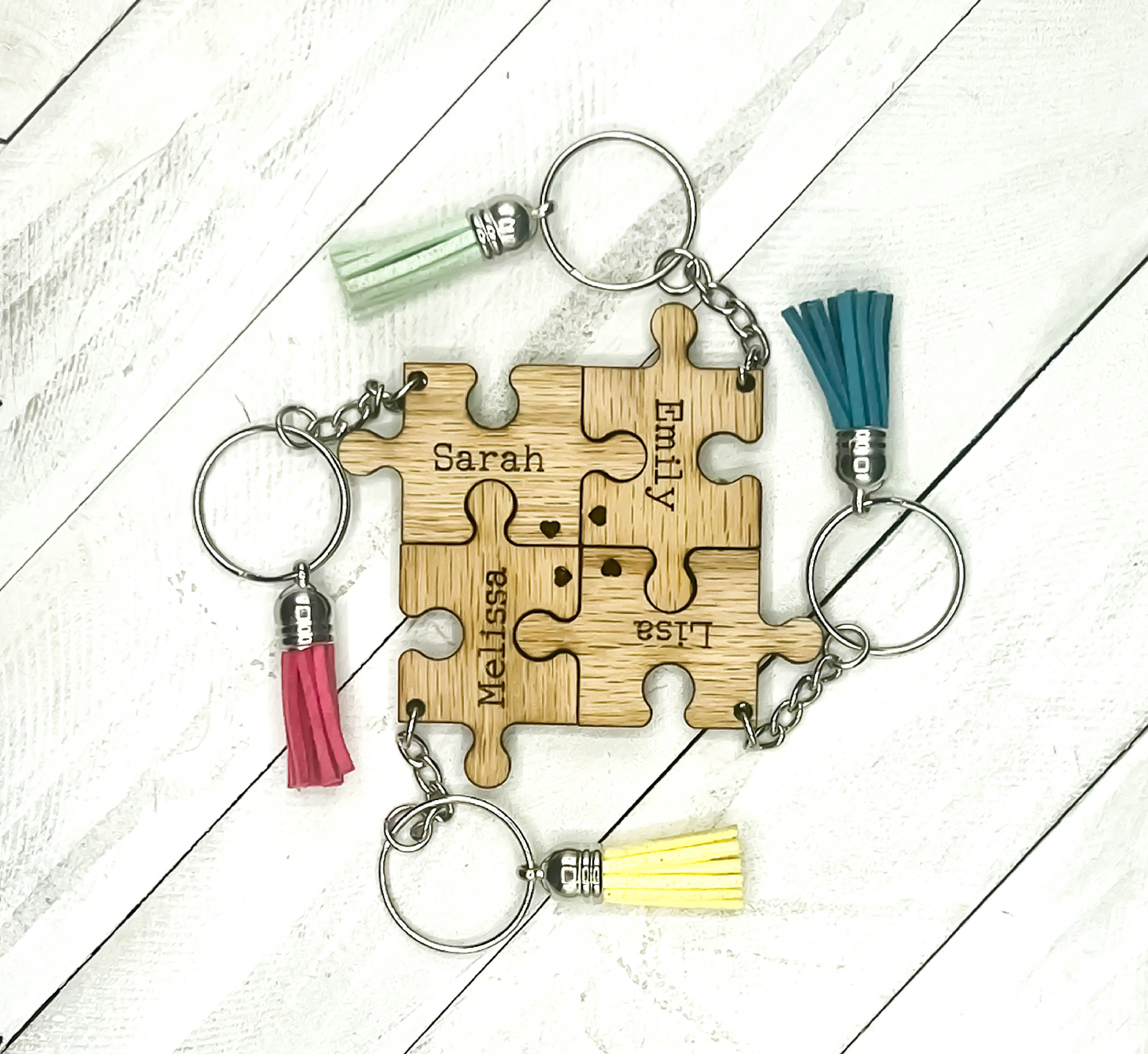 Custom Engraved Wood Puzzle Keychains, Sweet Sixteen, Personalized ...