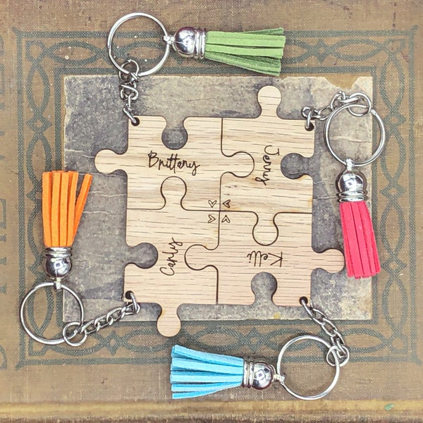 Puzzle Keychain - Etsy