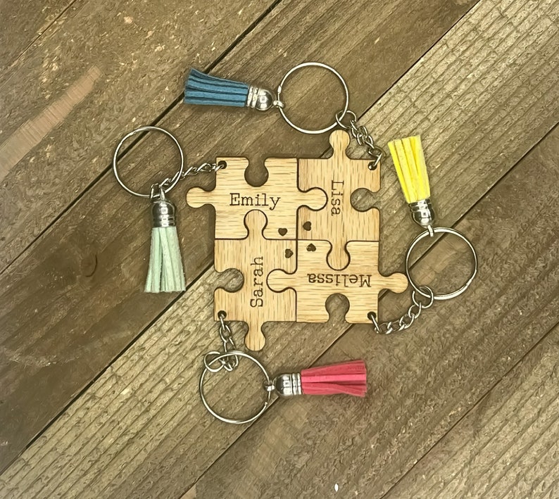 Custom Engraved Wood Puzzle Keychains, Sweet Sixteen, Personalized ...
