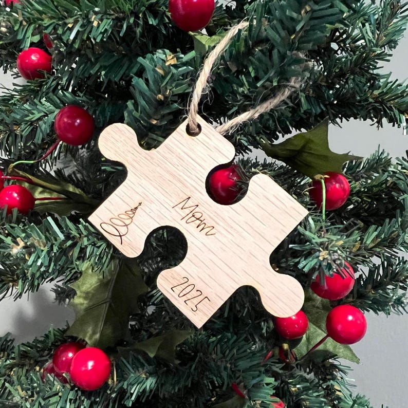 Personalized Puzzle Christmas Ornament, Custom Ornaments With Names ...