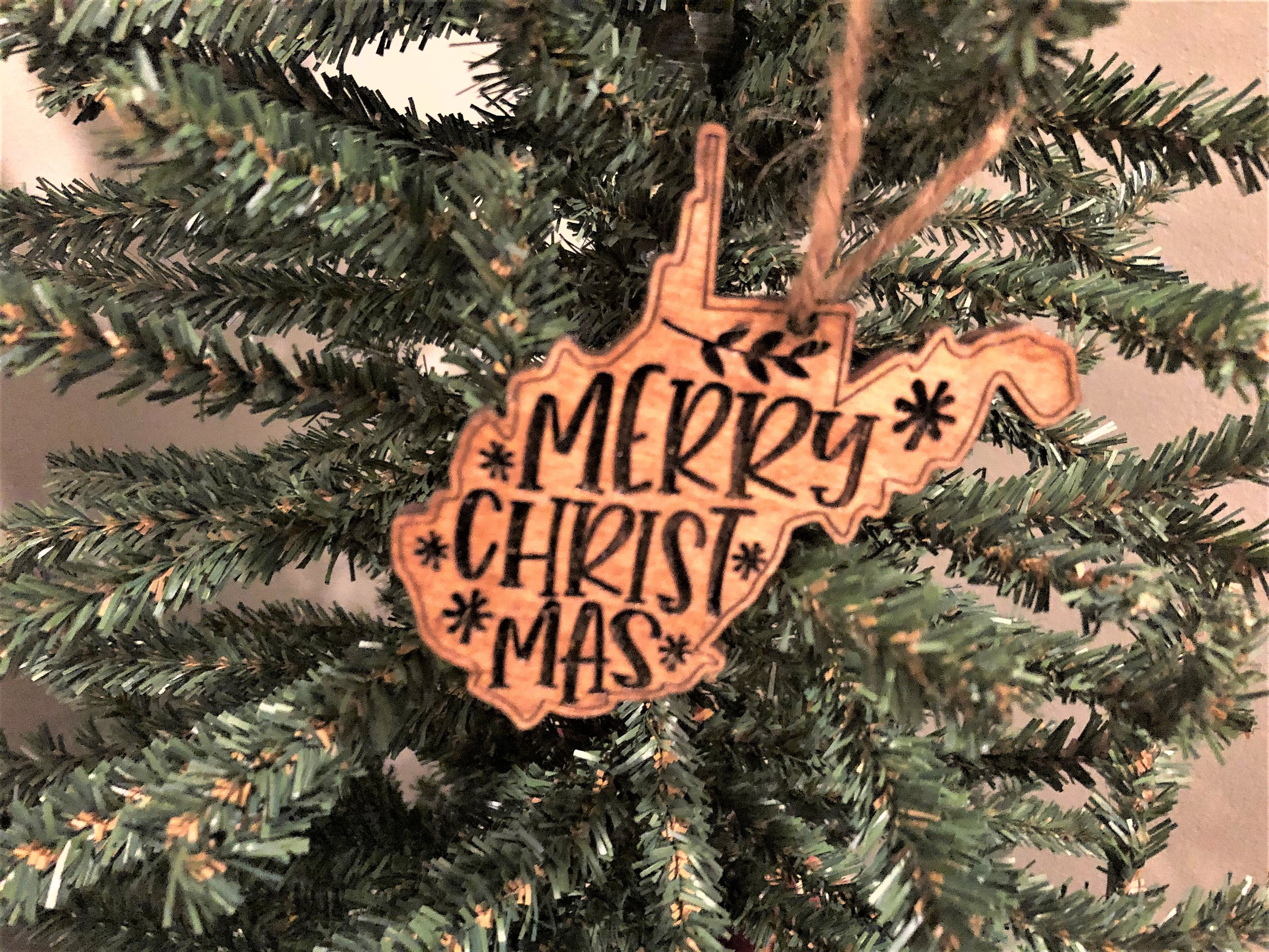 Engraved West Virginia Christmas Ornament Handmade Wooden - Etsy