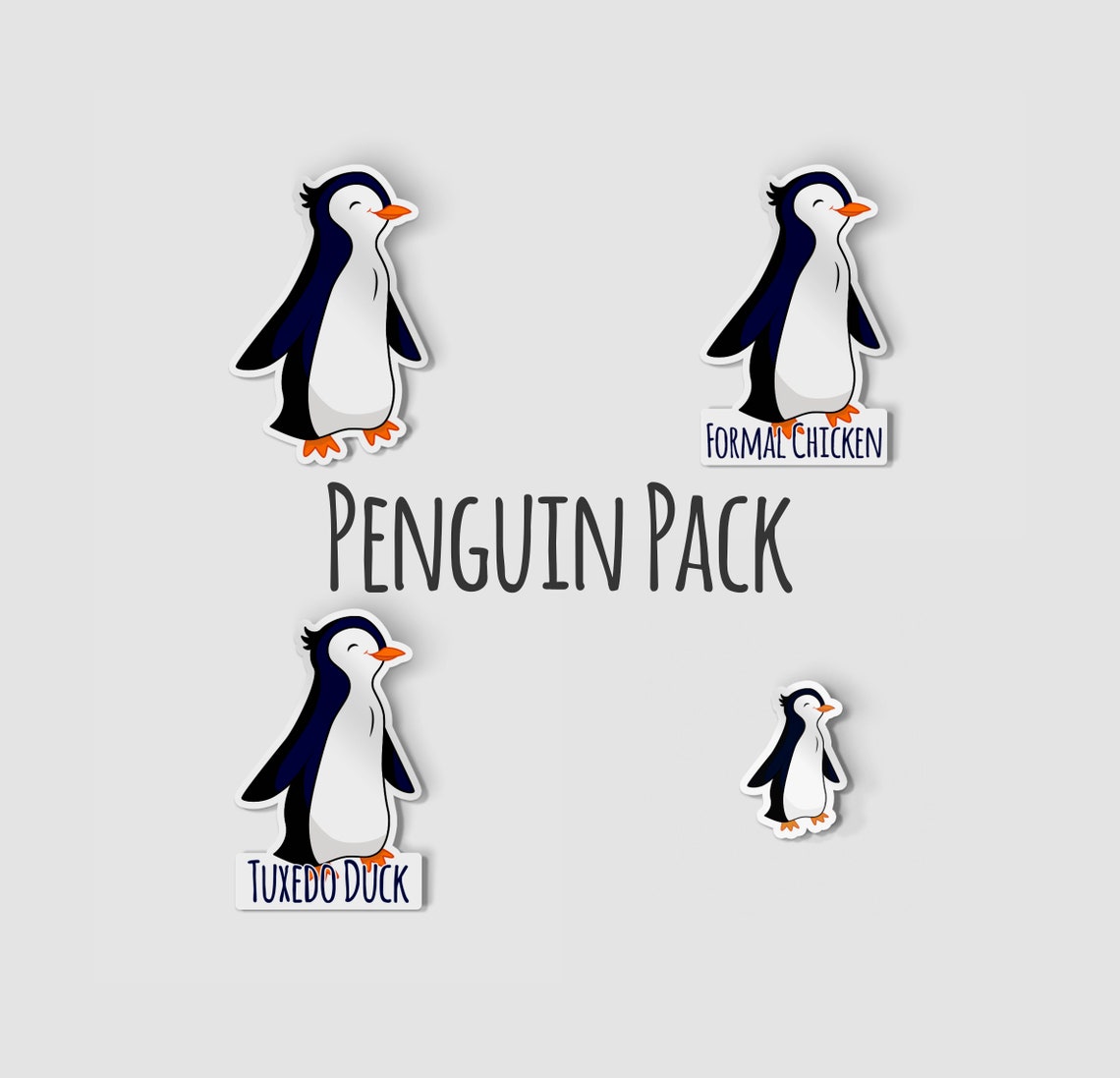 Penguin Sticker Pack Funny Stickers 2 Die Cut - Etsy