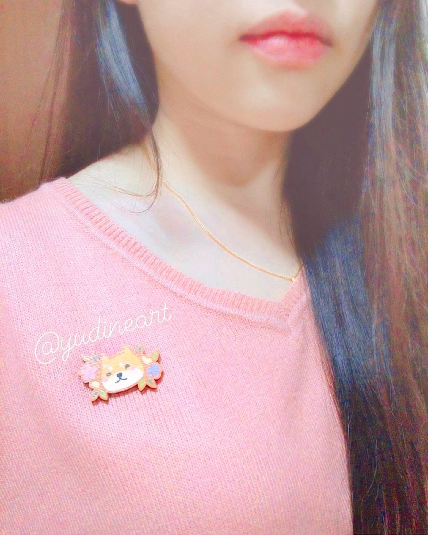 Floral Doge Pin Cute Shiba Inu Wooden Pin - Etsy