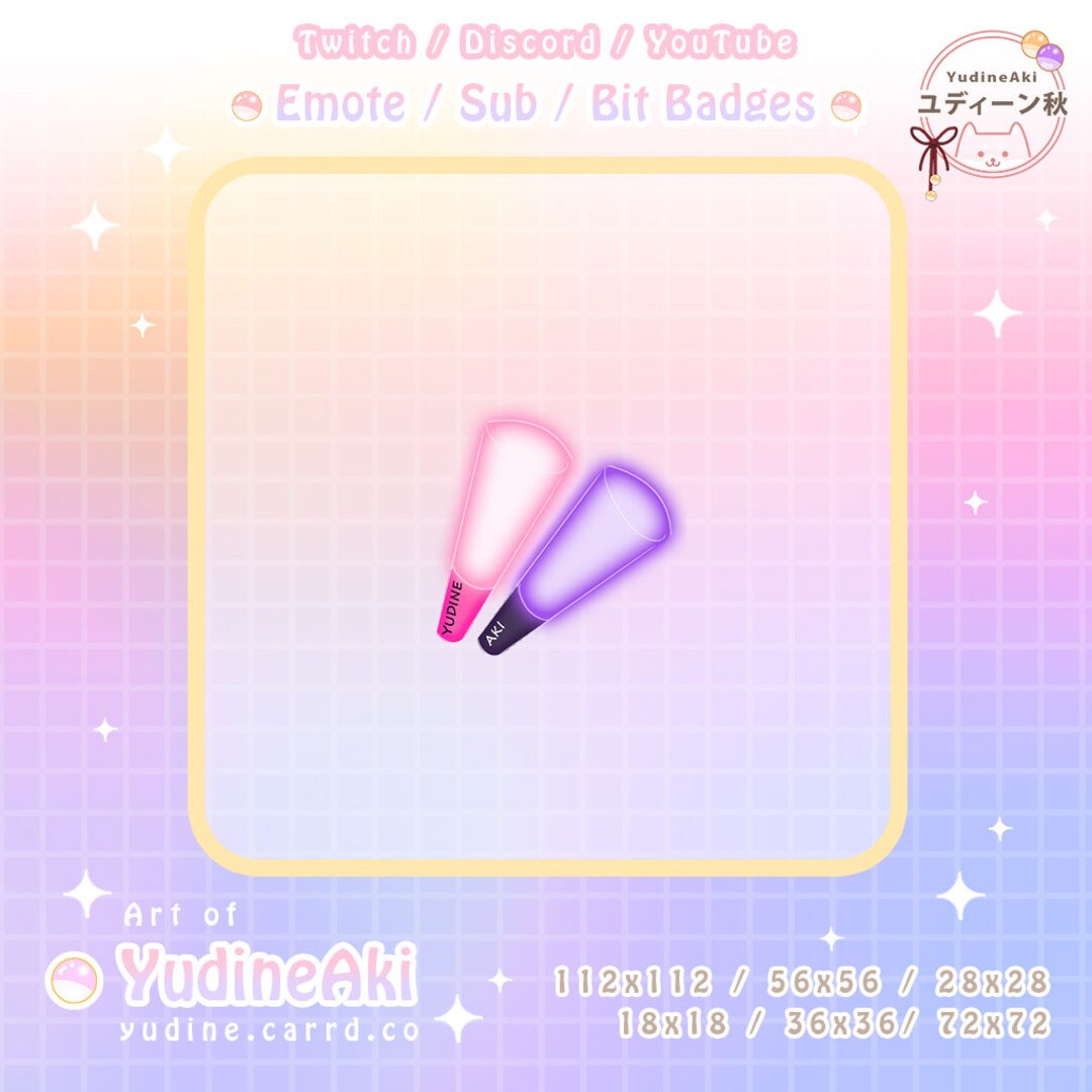 Light Stick (B) Emote /twitch / Youtube / Sub / Bits Badges / Vtuber ...