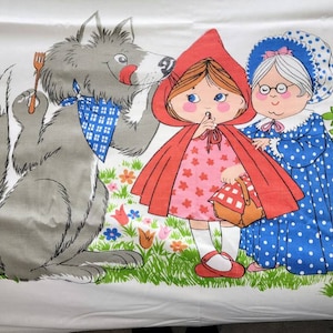 Vintage Little Red Riding Hood Flat Sheet- Twin Size - Etsy