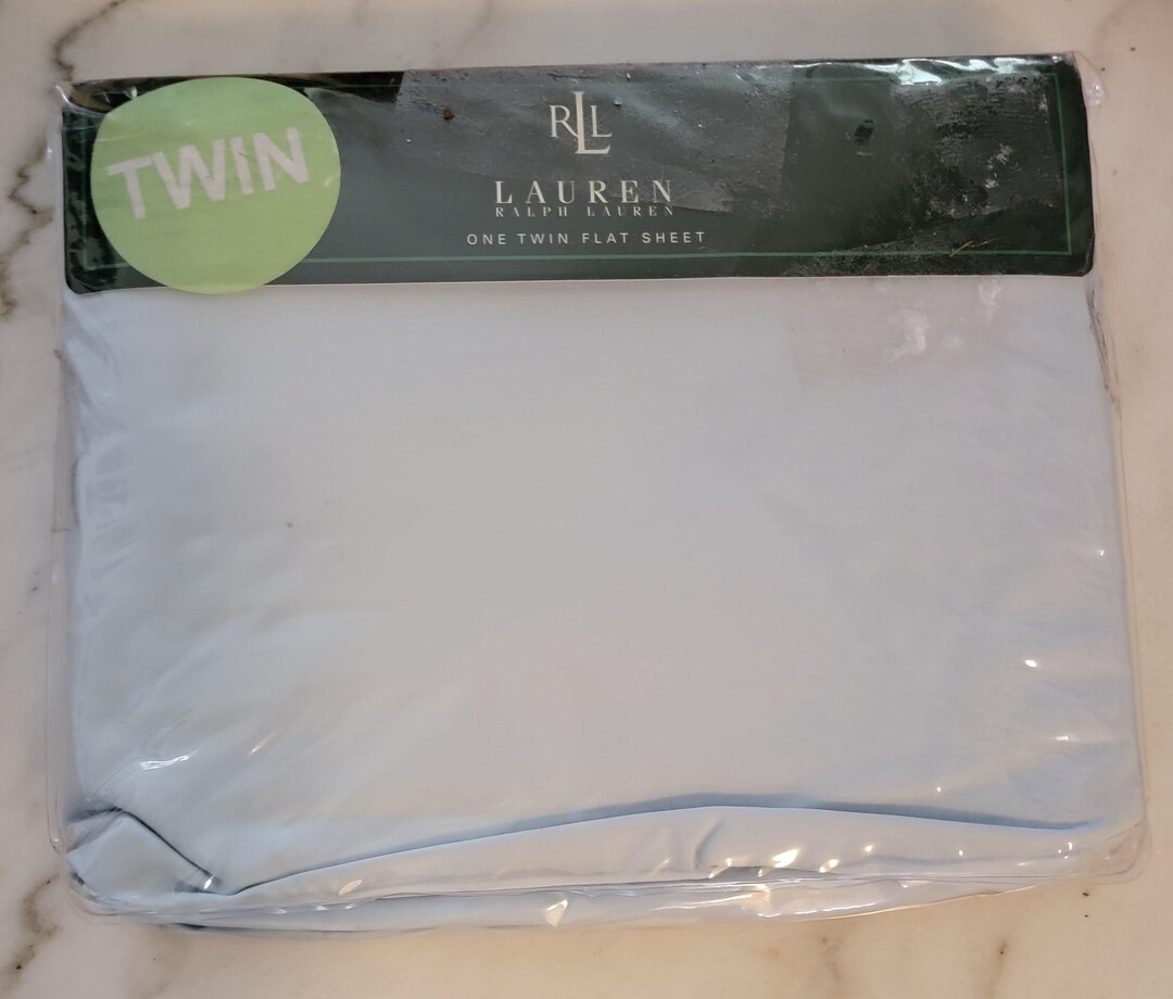 NOS - Vintage Lauren Ralph Lauren Light Blue "aqua" Flat Sheet - Twin ...