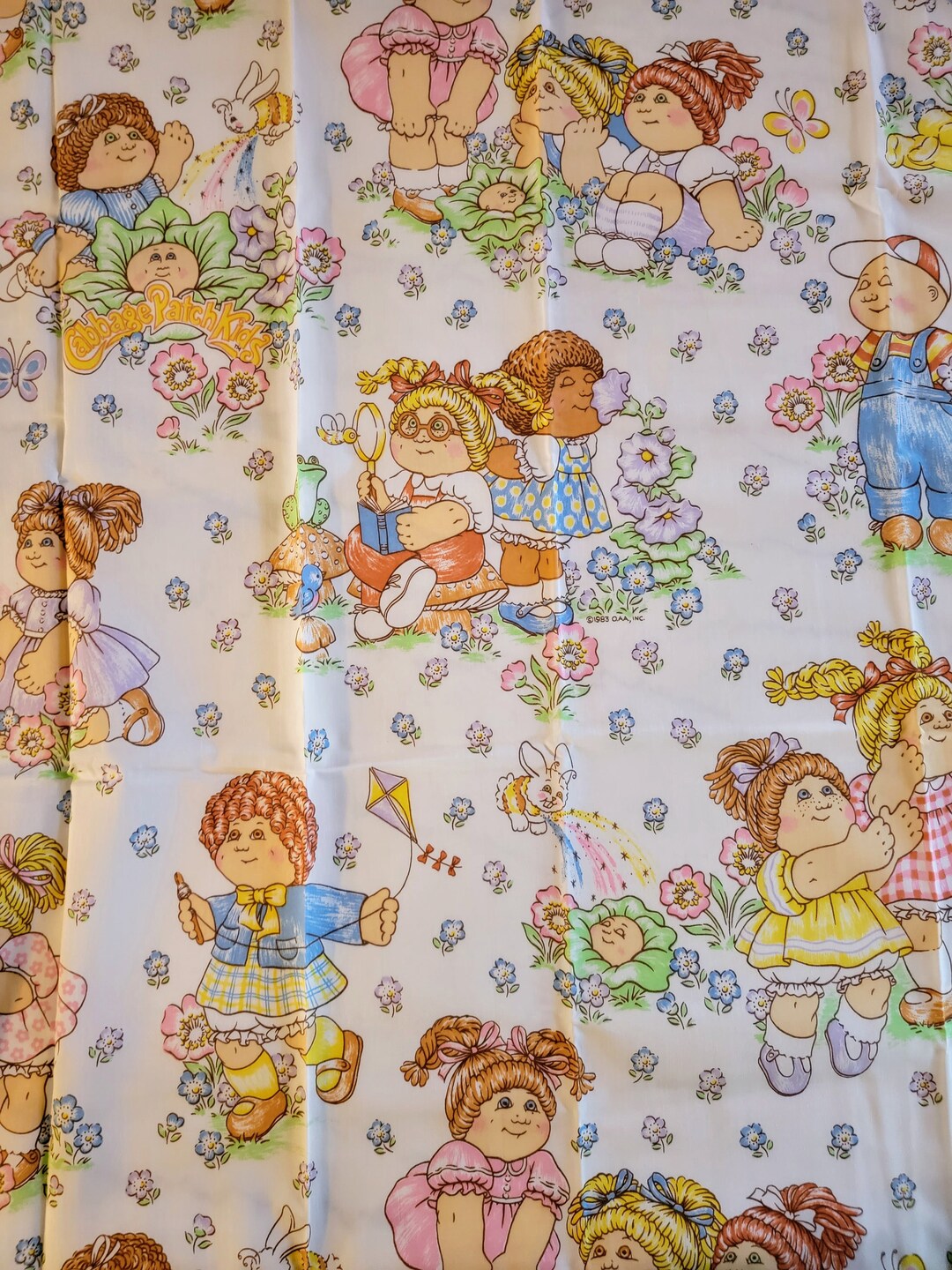 NOS Vintage Cabbage Patch Kids Flat Sheet by Springs - Twin Size [#899 ...