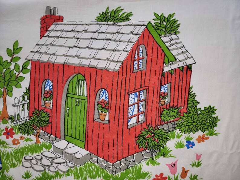 Vintage Little Red Riding Hood Flat Sheet Twin Size - Etsy