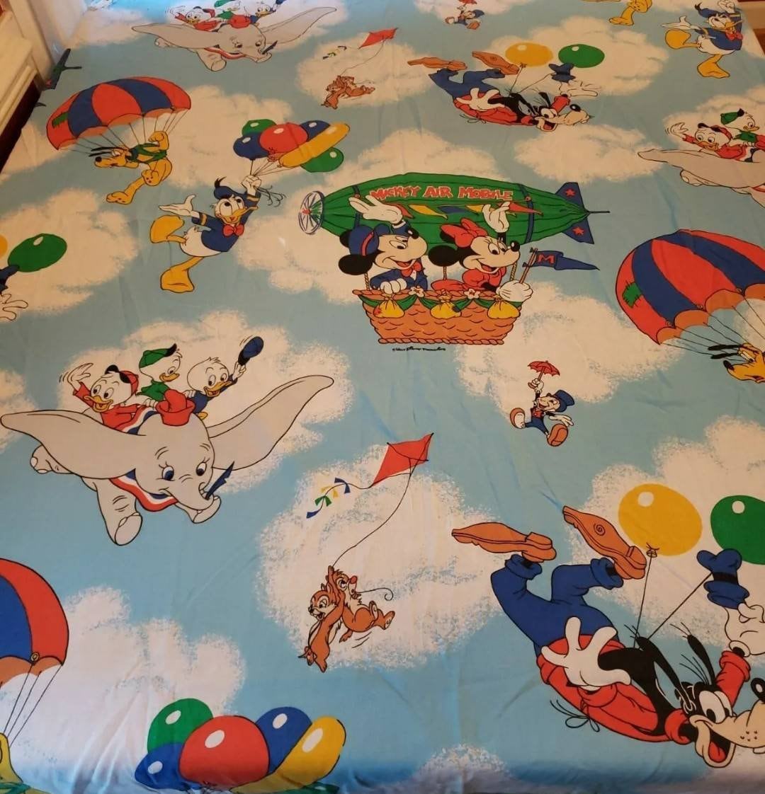 Vintage Mickey Mouse and Friends Twin Flat Sheet - Etsy