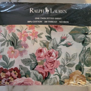 NOS - Vintage Polo Ralph Lauren "allison" Fitted Sheet W/country ...
