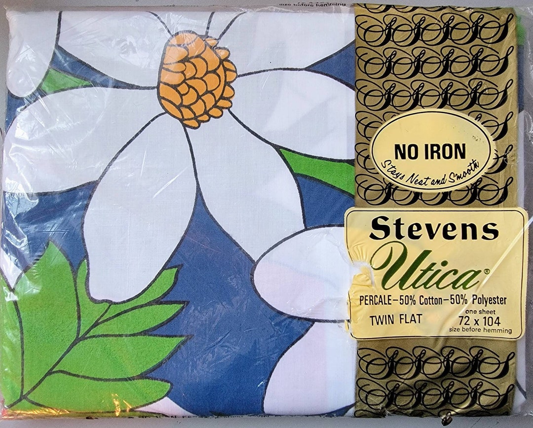 NOS Vintage Stevens Utica Twin Size Flat Sheet With Bold, Big Red ...