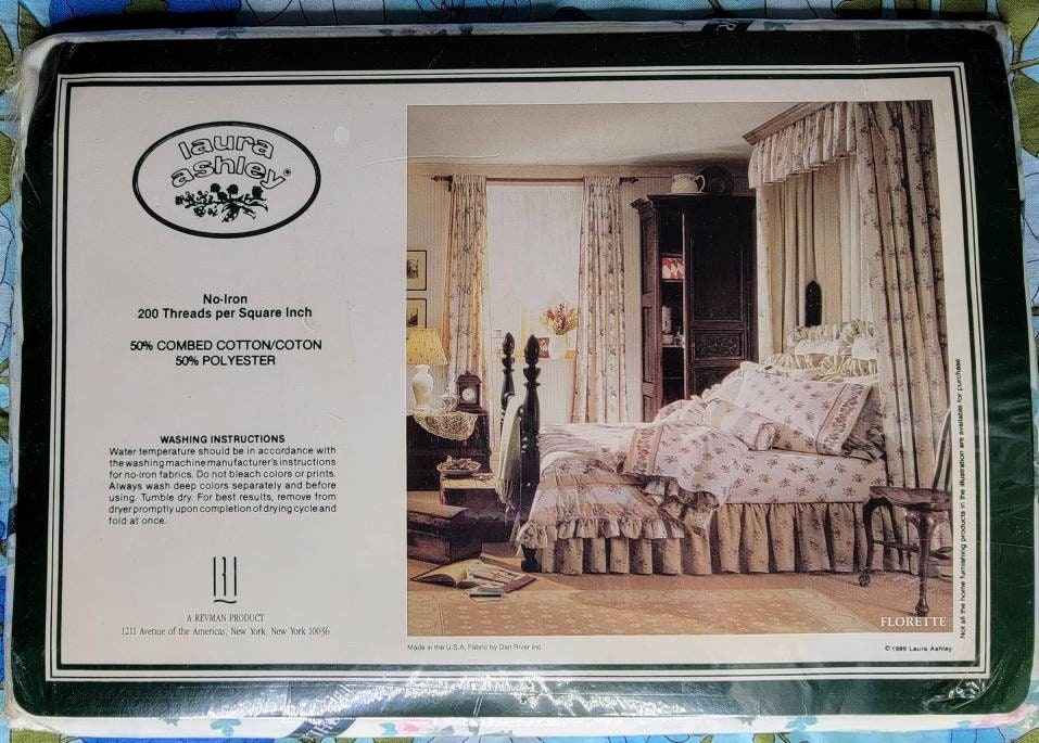NOS Vintage Laura Ashley Flat Sheet - Florette Pattern - Twin - Etsy