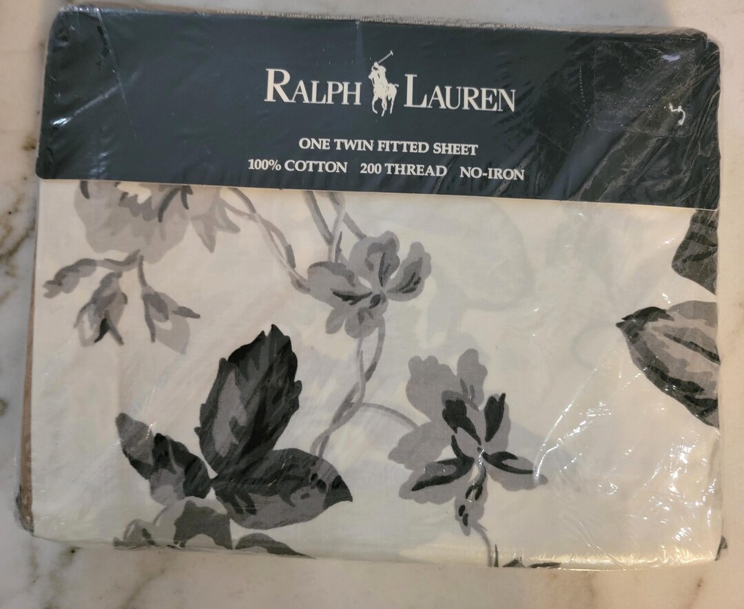 NEW - Polo Ralph Lauren "sargent Floral Gray" Fitted Sheet W/country ...