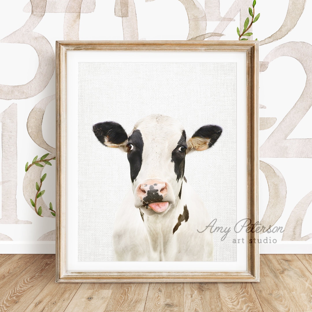 Holstein Cow Blep Print, Dairy Cow Wall Art, Cow Art Print, Cow Photo ...