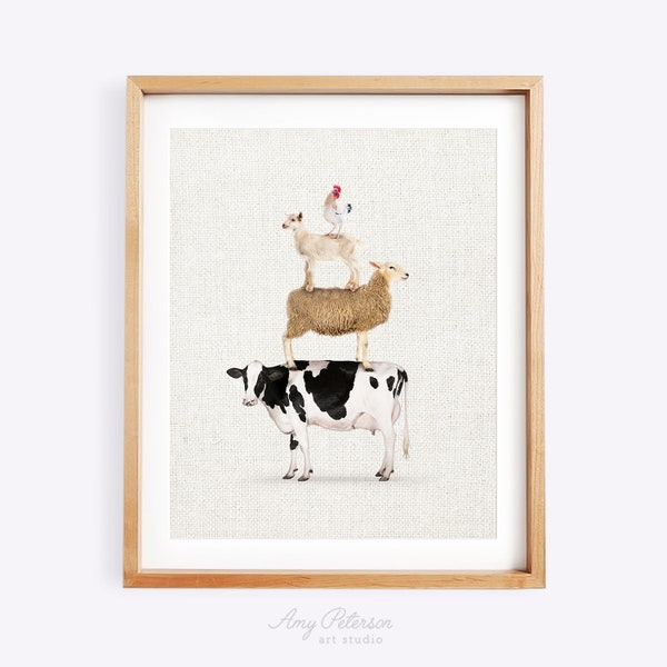 Stacked Farm Animals - Etsy