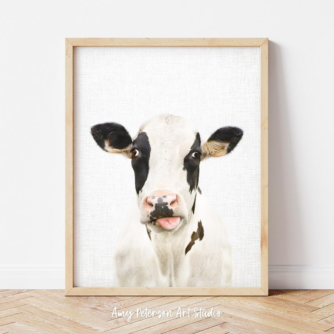 Holstein Cow Blep Print, Dairy Cow Wall Art, Cow Art Print, Cow Photo ...