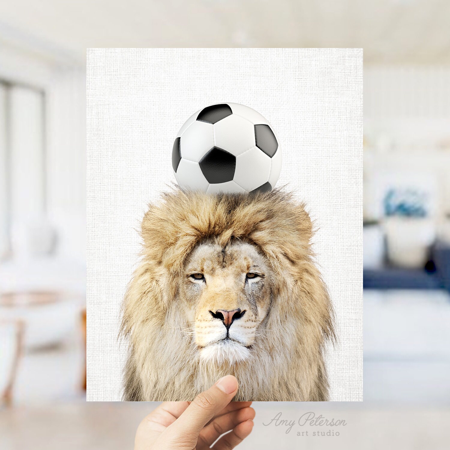 Lion With Soccer Ball Logo