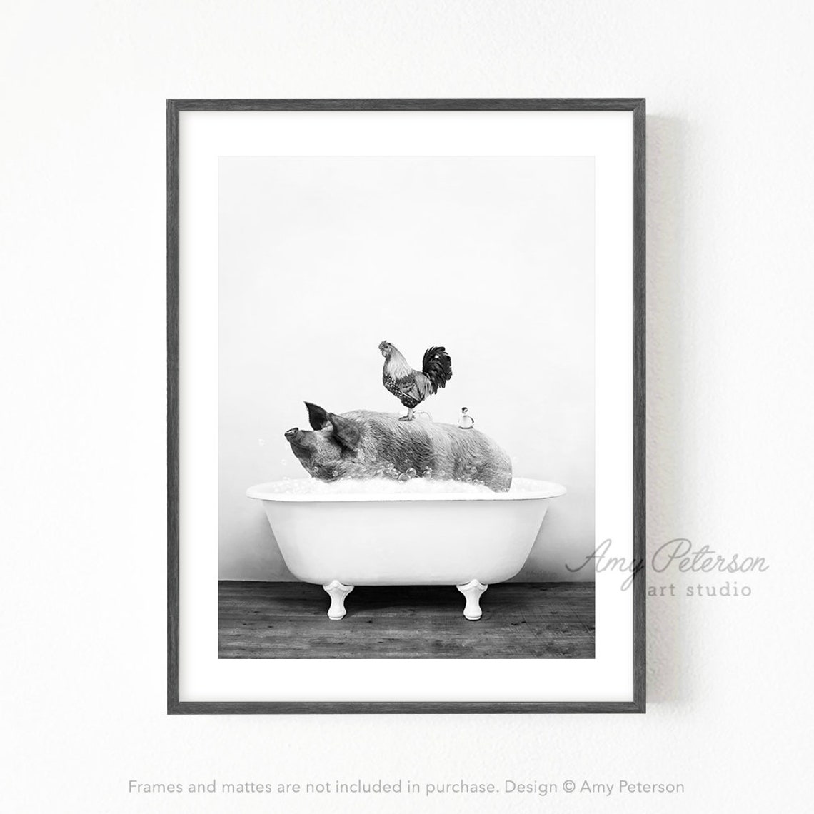 Farm Animals in a Vintage Bathtub Rustic Bath Style Stacked - Etsy