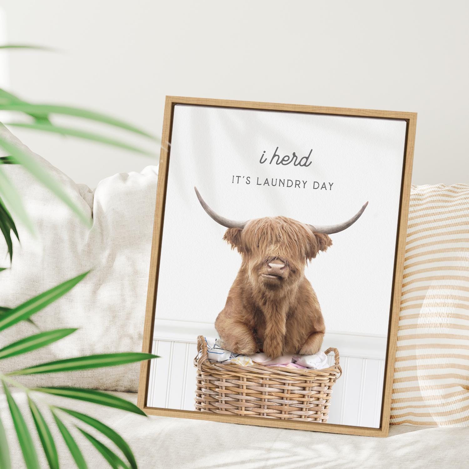 Highland Cow Laundry Day Art Print: Funny Animal Wall Decor - Etsy