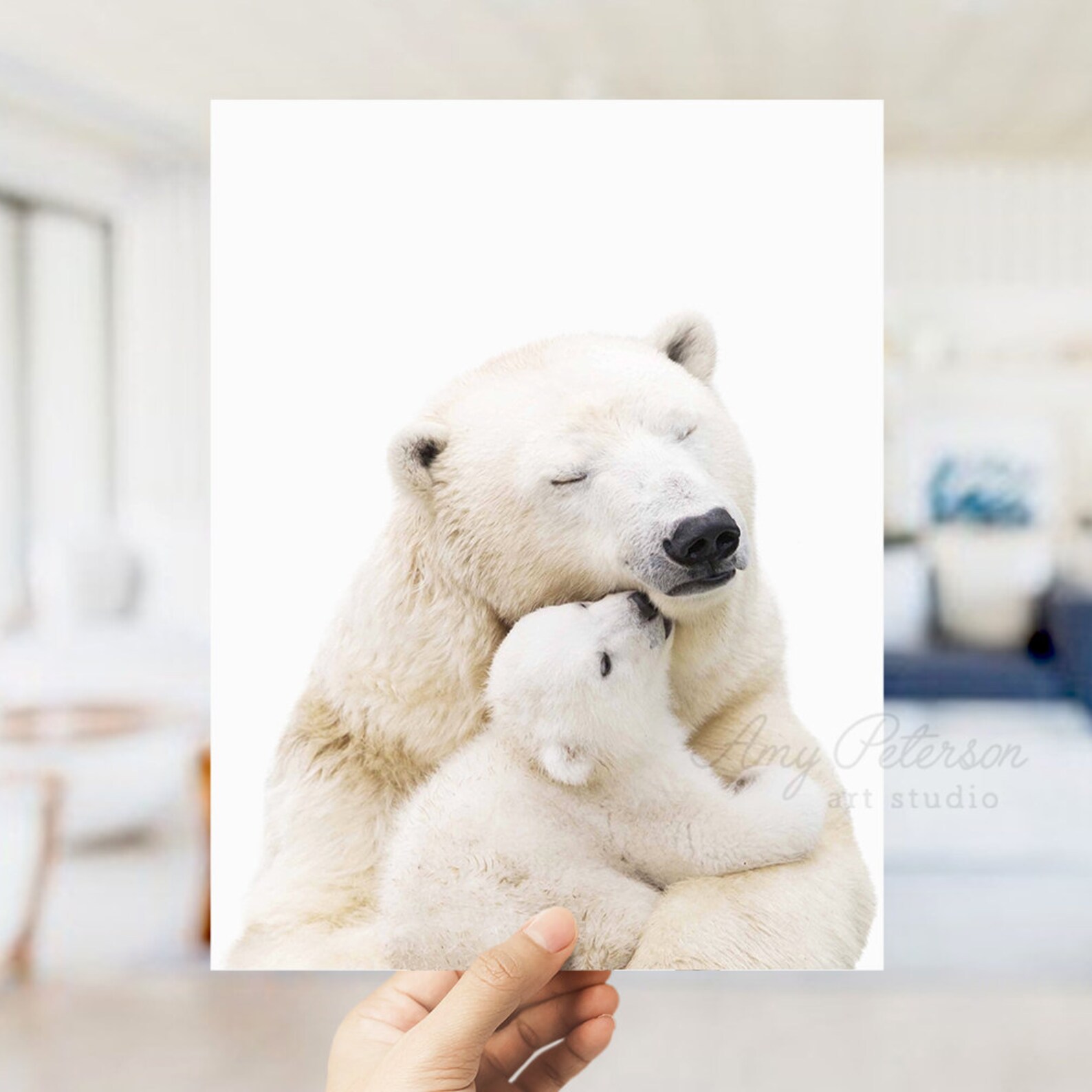 Mother and Baby Polar Bear Art Print Baby Polar Bear Cub - Etsy