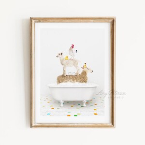 Farm Animals in a Vintage Bathtub Kids Bath Style Stacked - Etsy