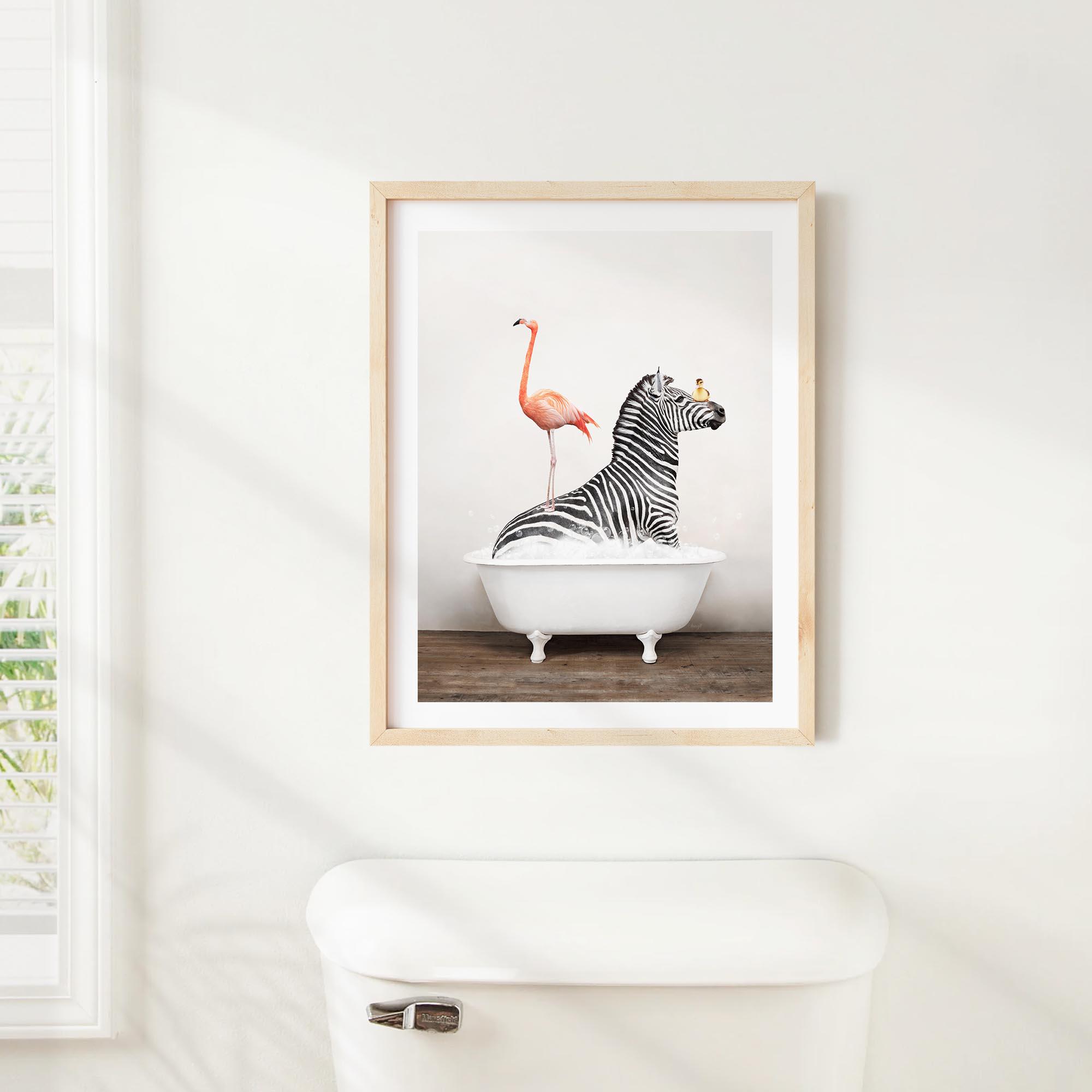 Stacked Safari Animals in a Vintage Bathtub, Rustic Bath Style, Animal ...