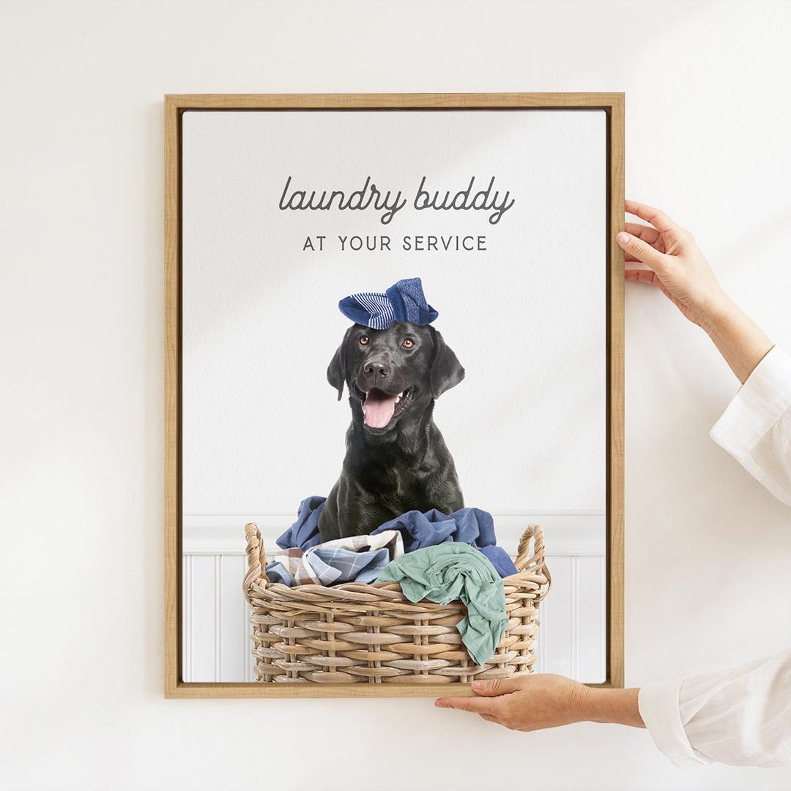 Black Lab Laundry Buddy Art Print: Whimsical Dog Wall Decor - Etsy