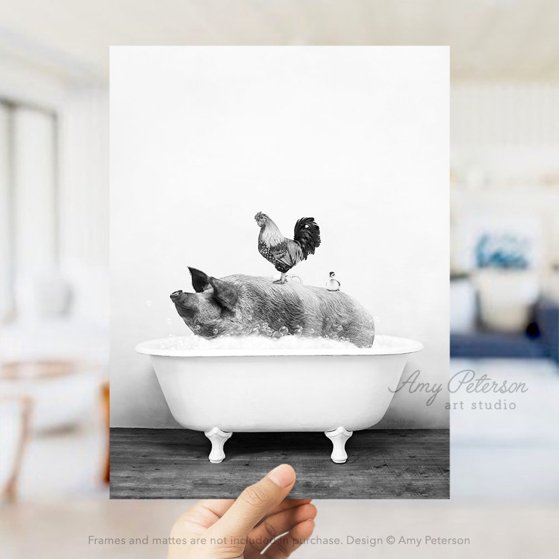 Farm Animals in a Vintage Bathtub Rustic Bath Style Stacked - Etsy