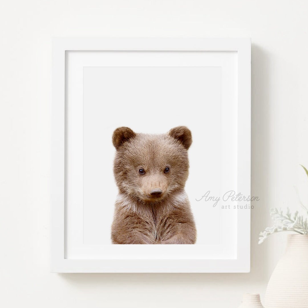 Baby Bear Cub Print Woodland Animal Nursery Decor Nursery - Etsy