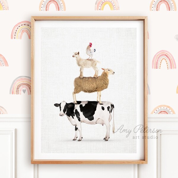 Stacked Farm Animals - Etsy