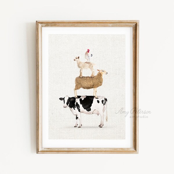 Stacked Farm Animals - Etsy