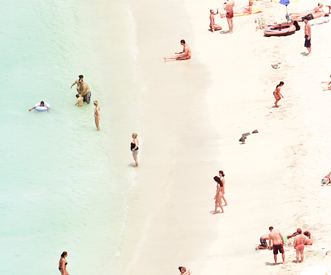 Aerial Beach Print Aerial Photo Top View Crowded Beach | Etsy