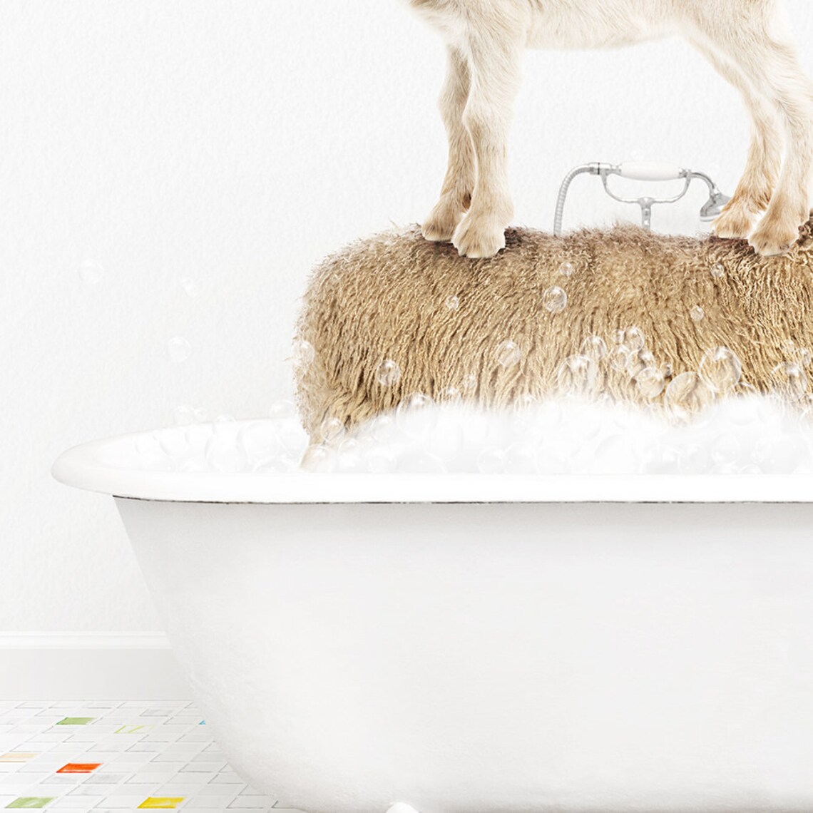 Farm Animals in a Vintage Bathtub Kids Bath Style Stacked - Etsy