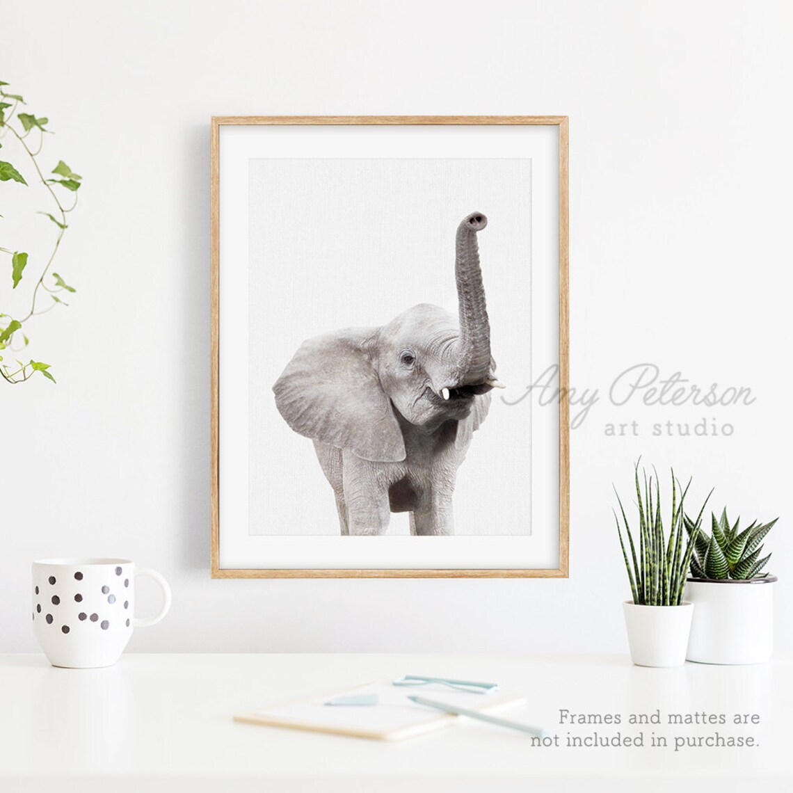 Baby Elephant Art Print Elephant Print Safari Animal Art by | Etsy