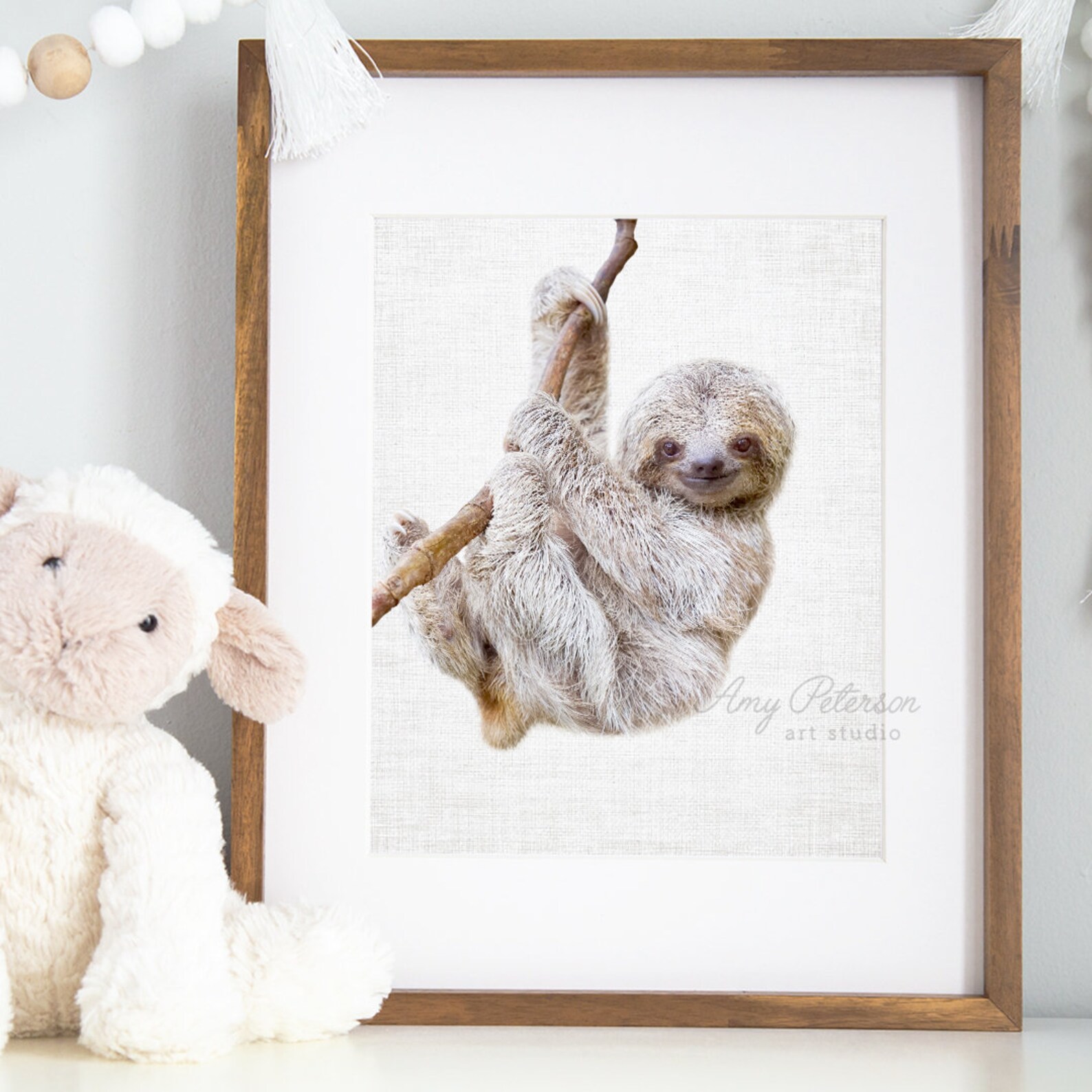 Baby Sloth Art Print Portrait of Baby Sloth Animal Wall Art - Etsy