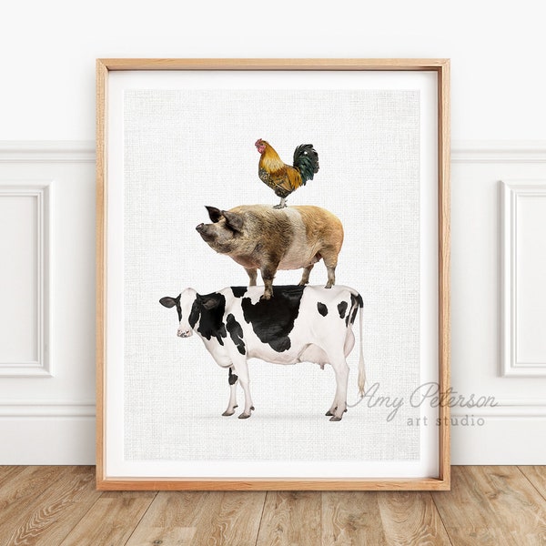Stacked Farm Animals - Etsy