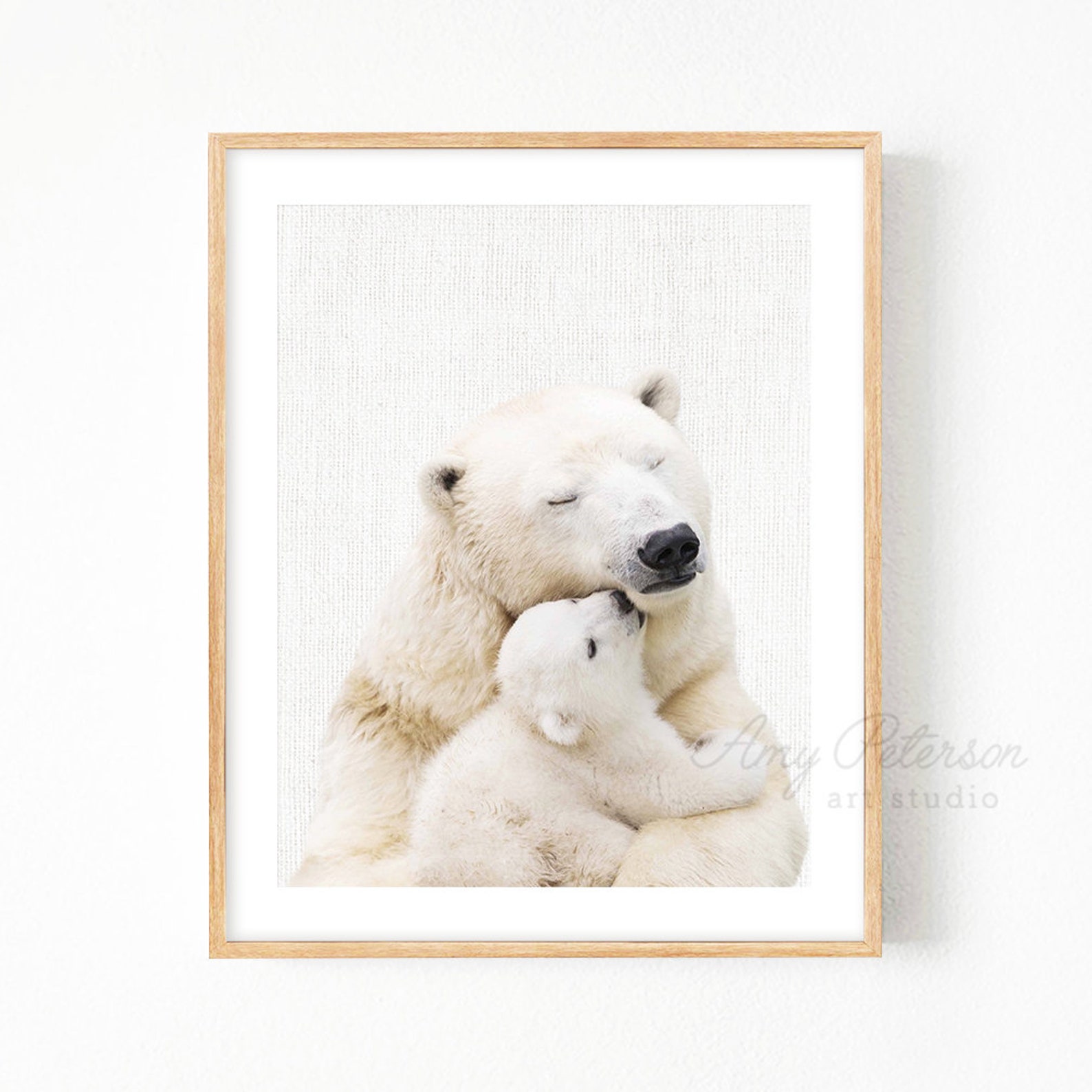 Mother and Baby Polar Bear Art Print Baby Polar Bear Cub - Etsy
