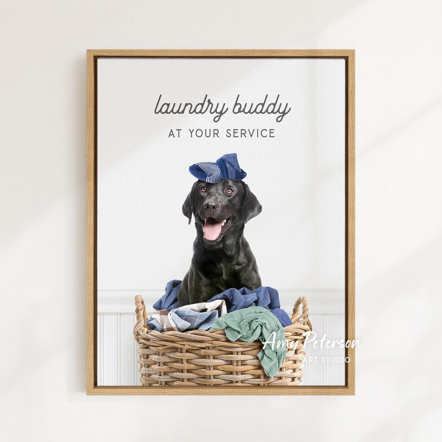 Black Lab Laundry Buddy Art Print: Whimsical Dog Wall Decor - Etsy