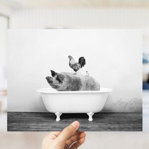 Farm Animals in a Vintage Bathtub Rustic Bath Style Stacked - Etsy