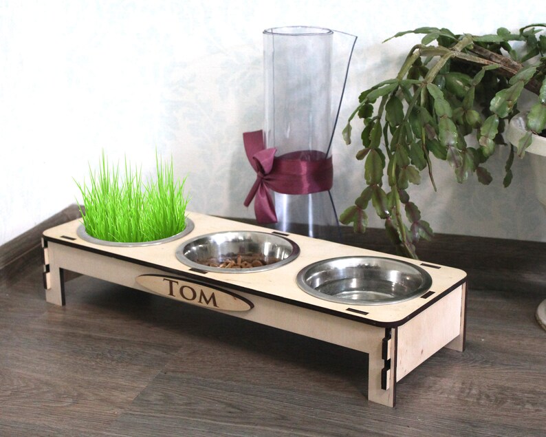 Cat Bowl Stand Cat Feeding Stand Raised Cat Bowl Elevated - Etsy